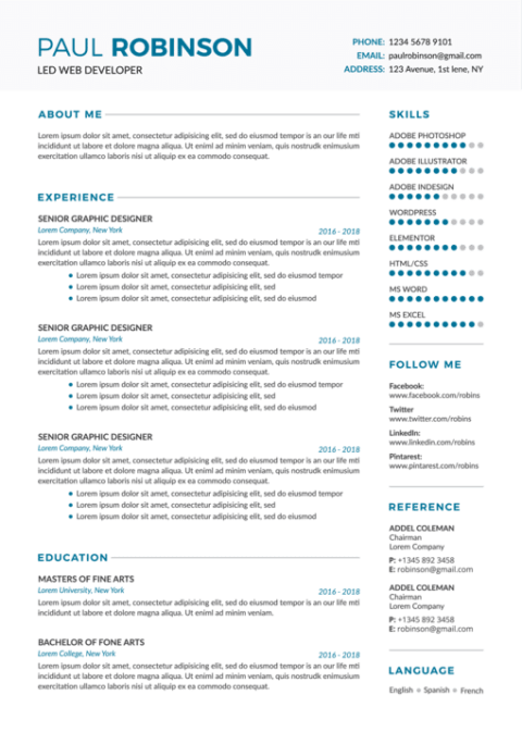 Riga önéletrajz Sablon - CV Minta